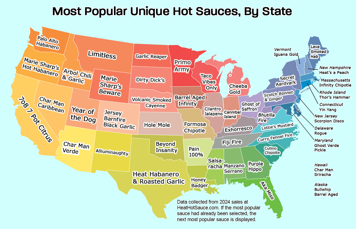 Which Sauce Is Most Popular In Each State