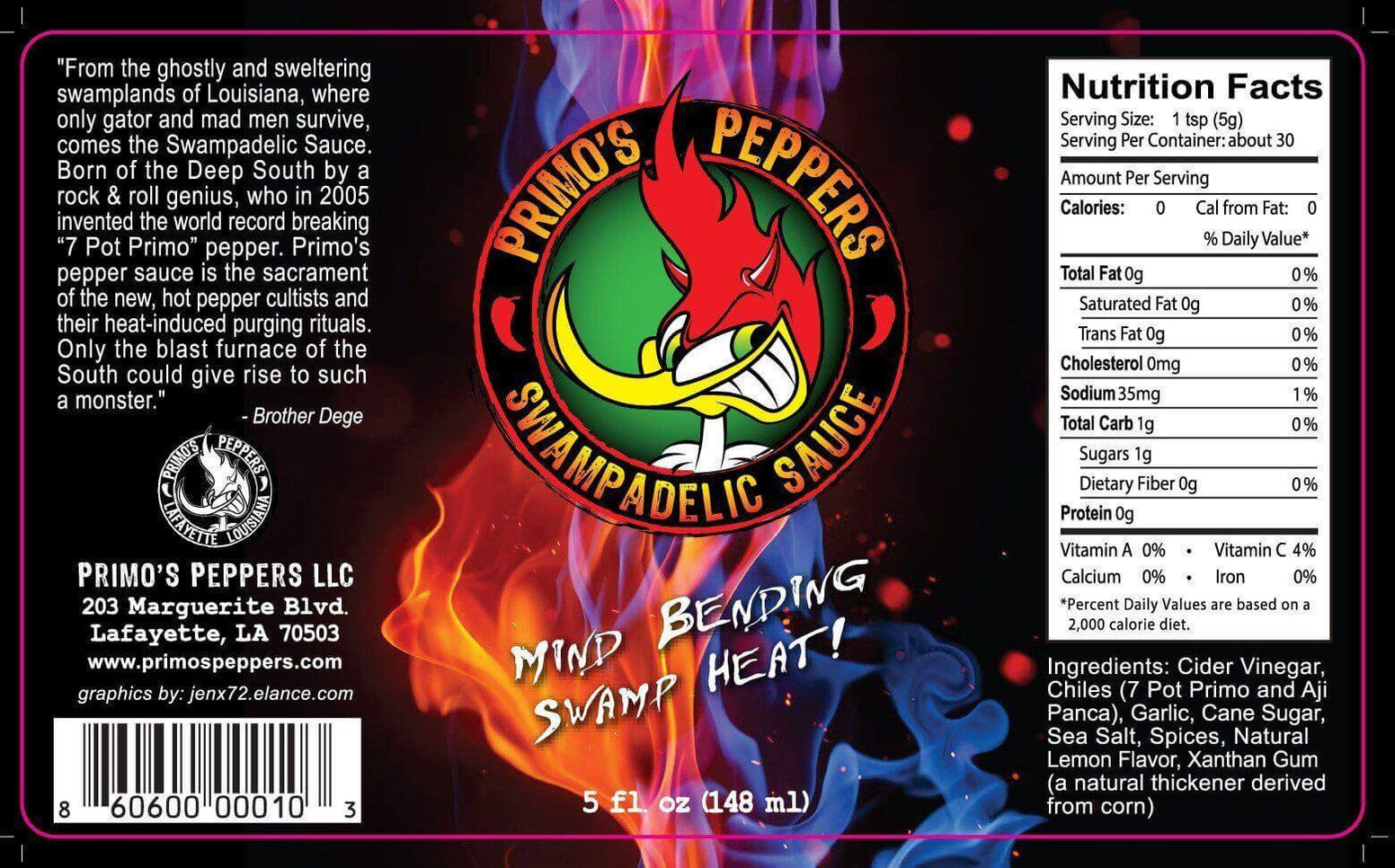 Swampadelic 7 Pot Primo Hot Sauce